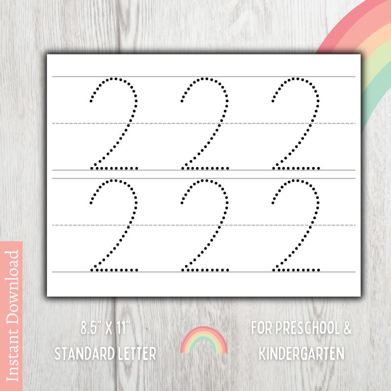 Number Tracing Printable | Large Numbers for Preschool Curriculum ...