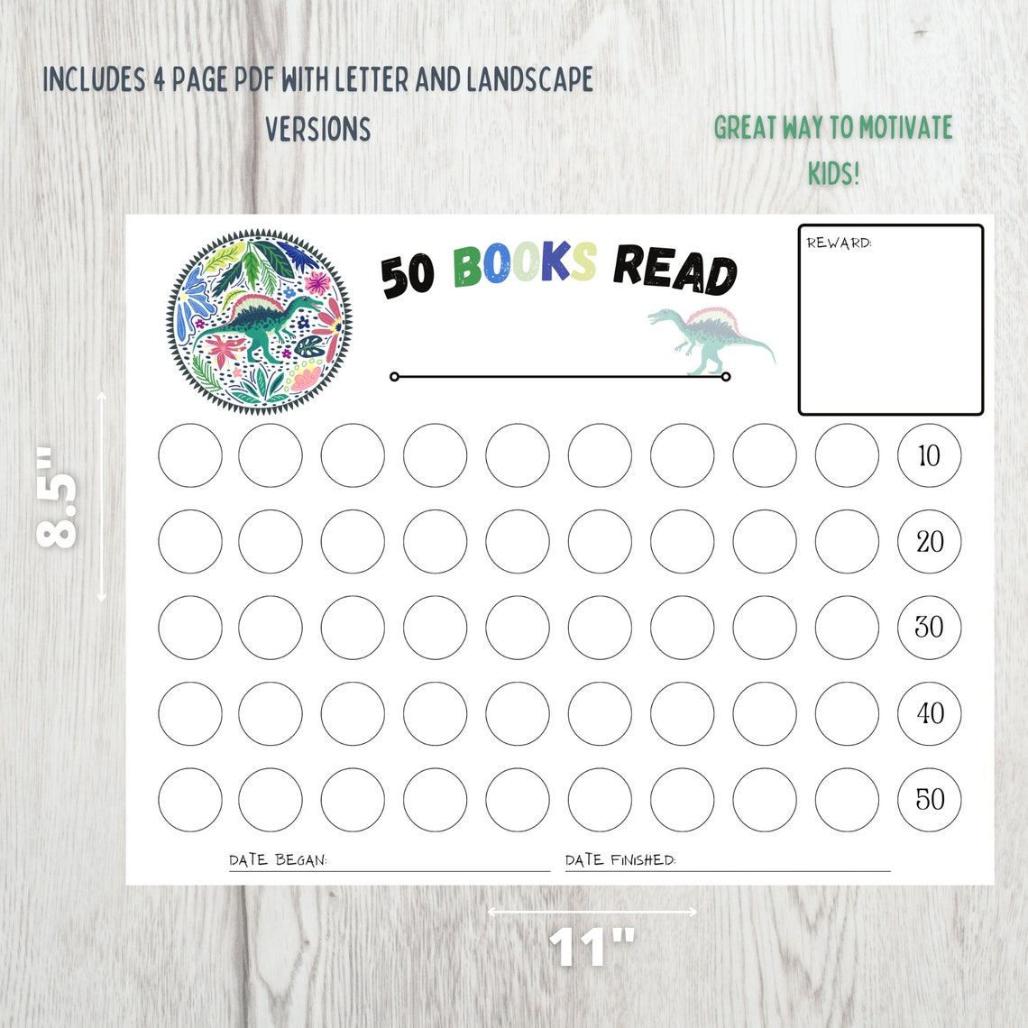 Printable Book Tracker Challenge for Kids | 50 Books Read Tracking ...