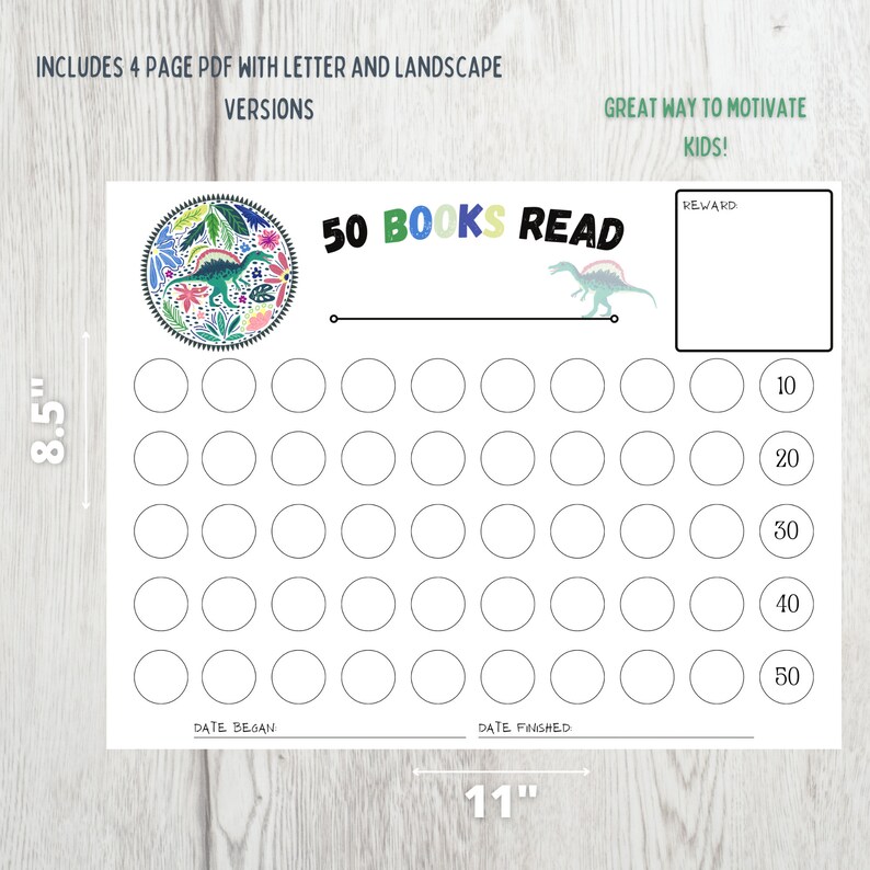 Printable Book Tracker Challenge for Kids | 50 Books Read Tracking ...