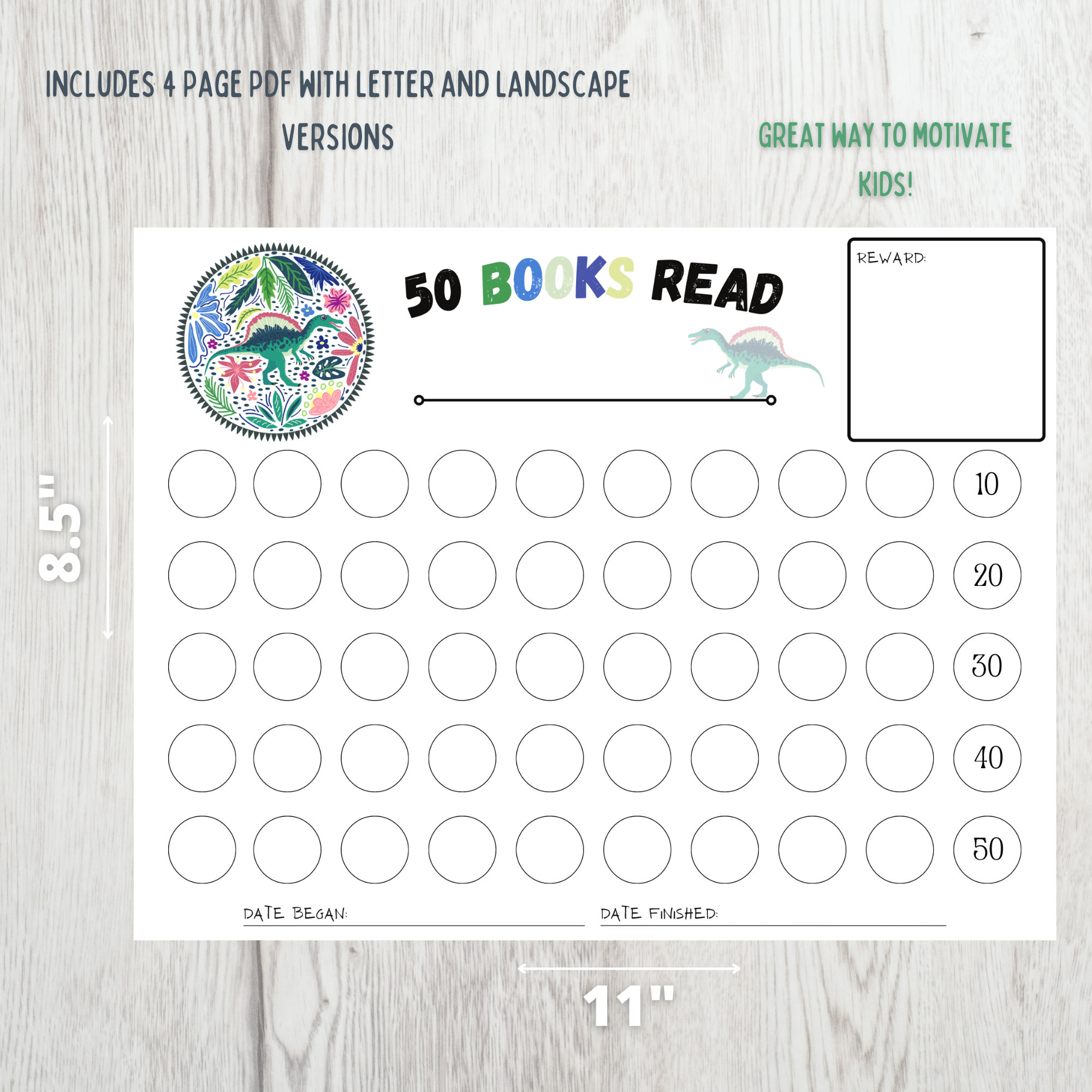 Printable Book Tracker Challenge for Kids | 50 Books Read Tracking ...