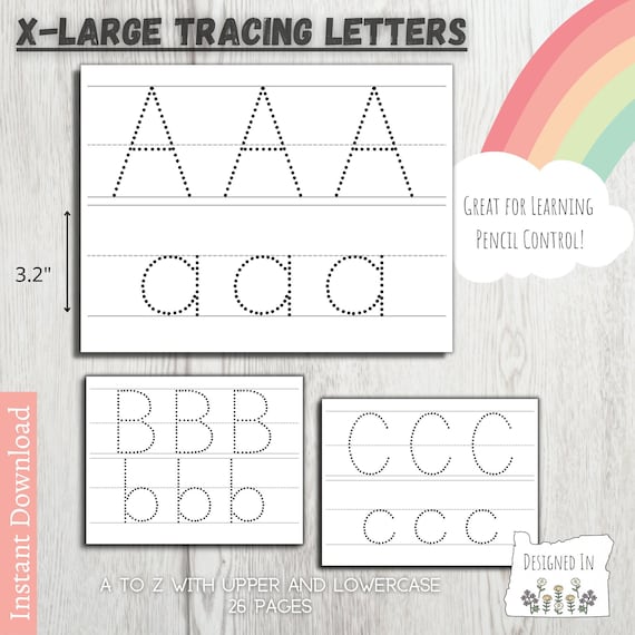 Alphabet Tracing Printable Large Letters for Preschool - Etsy