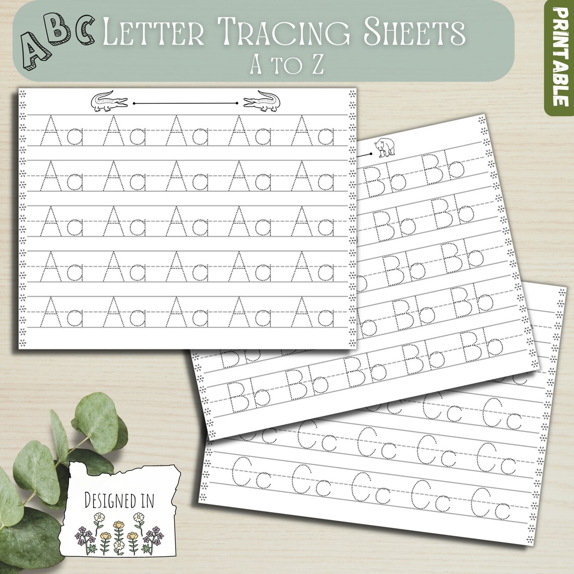 Alphabet Tracing Printable Curriculum Worksheets for Preschool ...