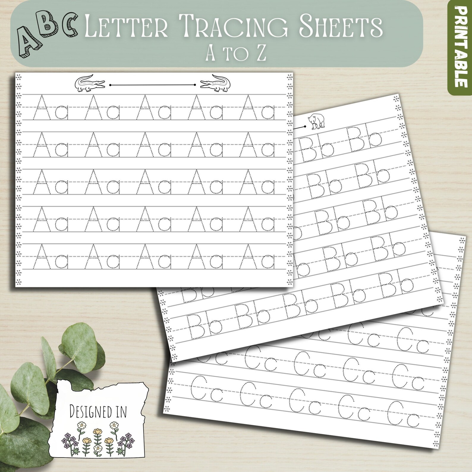 Alphabet Tracing Printable Curriculum Worksheets for Preschool ...