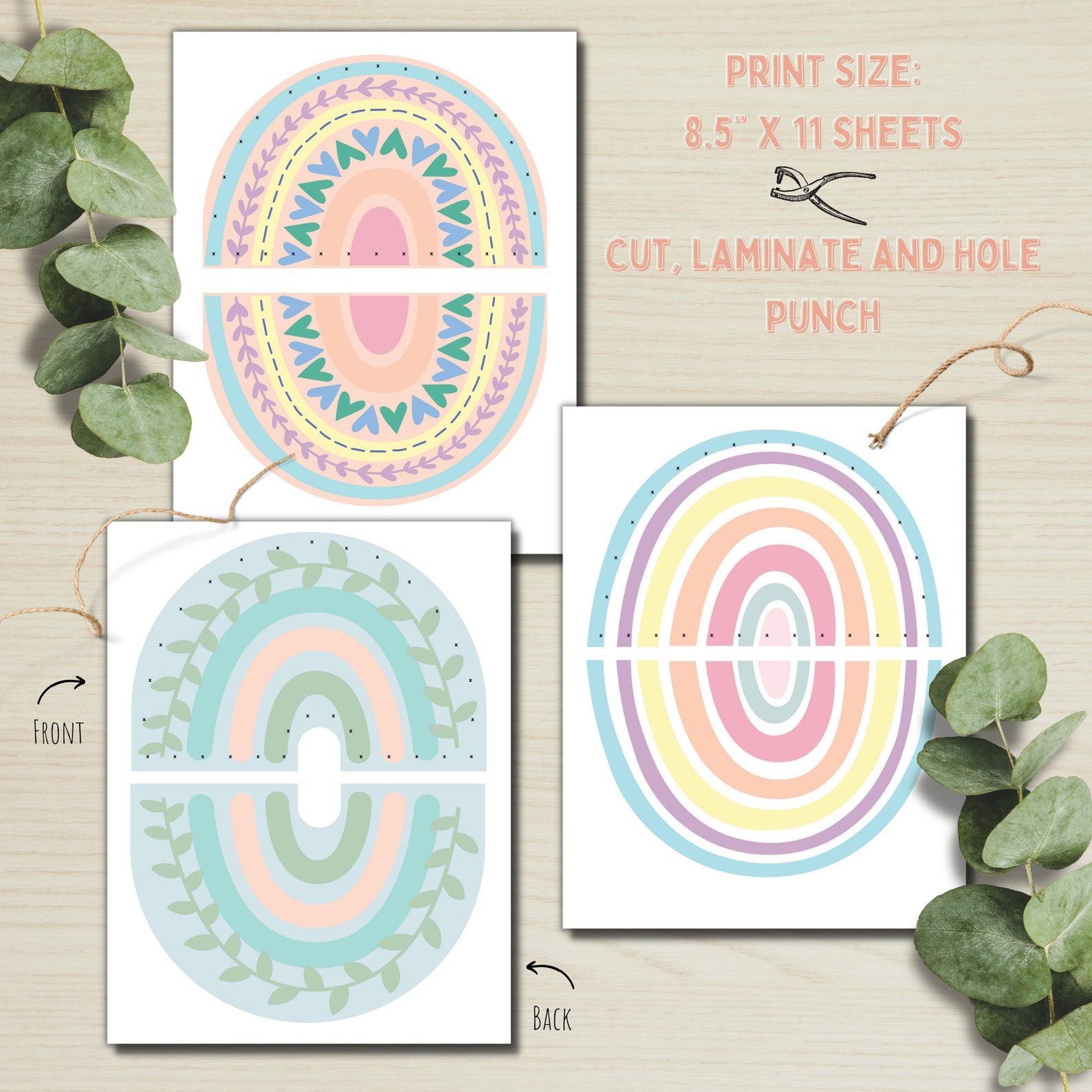Boho Rainbow Lacing Cards Printable Montessori | Preschool Fine Motor ...