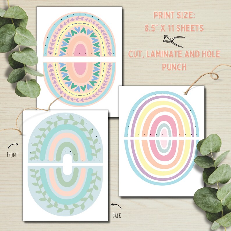 Boho Rainbow Lacing Cards Printable Montessori | Preschool Fine Motor ...
