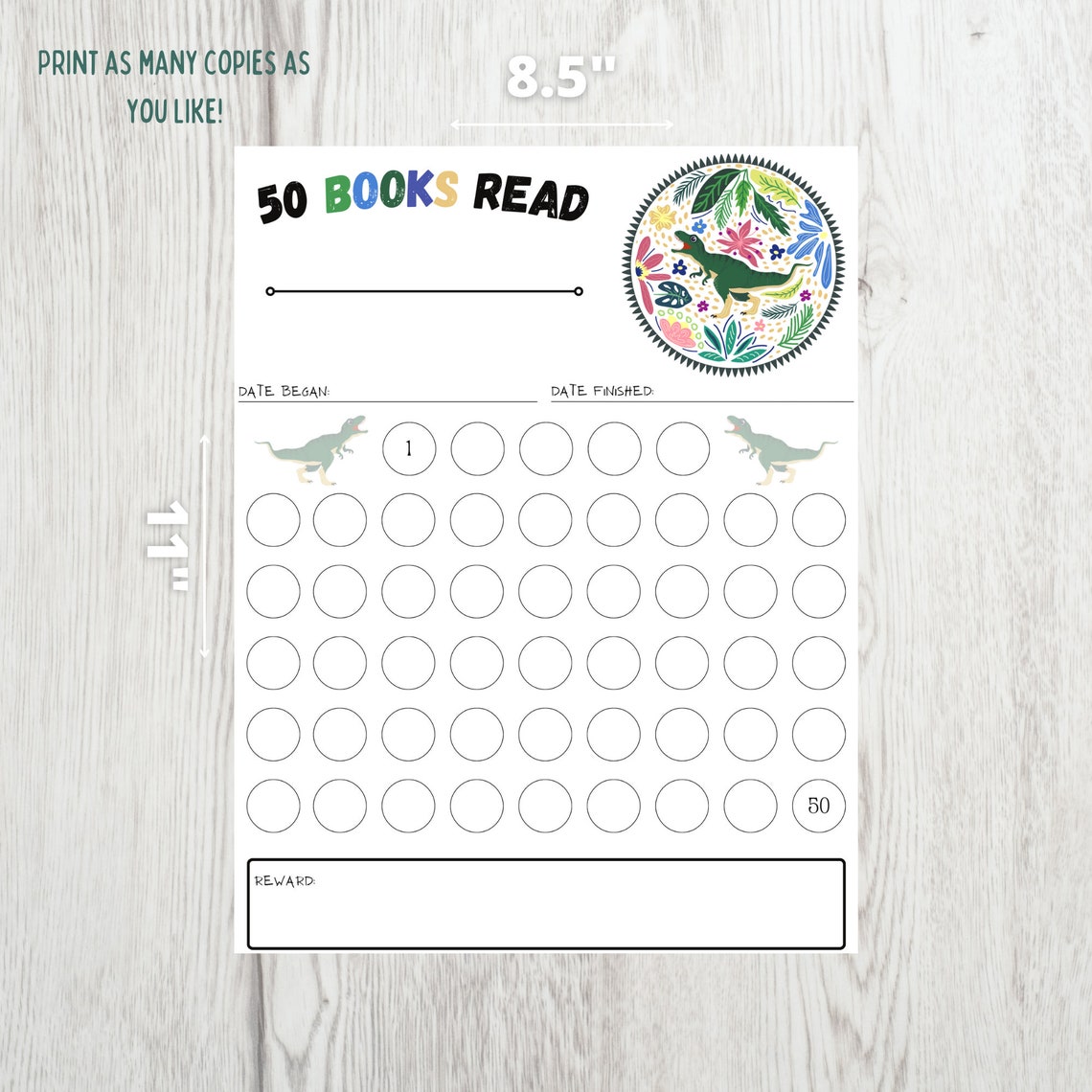 Printable Book Tracker Challenge for Kids | 50 Books Read Tracking ...