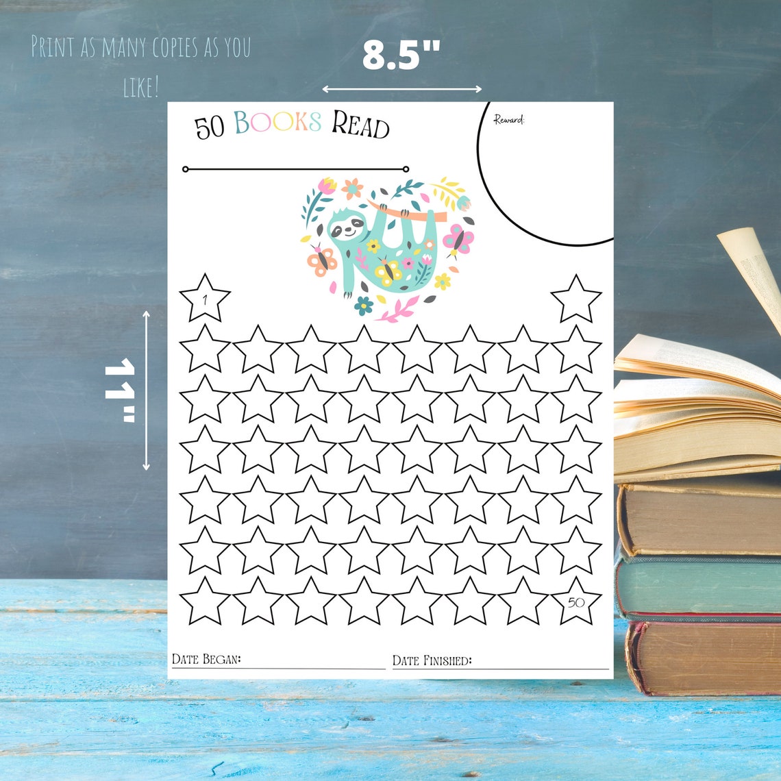 Printable Book Tracker Challenge for Kids | 50 Books Read Tracking ...