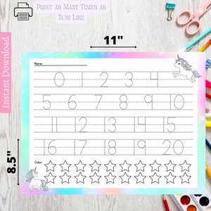 Printable Alphabet Tracing Worksheet for Kids Unicorn A to Z Letter ...