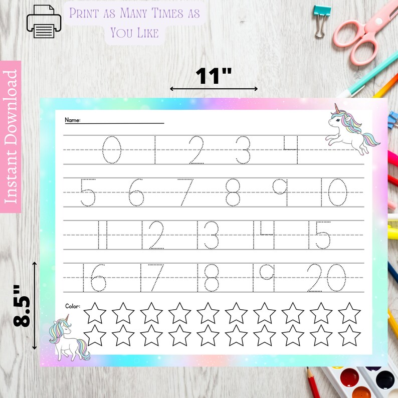 Printable Alphabet Tracing Worksheet for Kids | Unicorn A to Z Letter ...