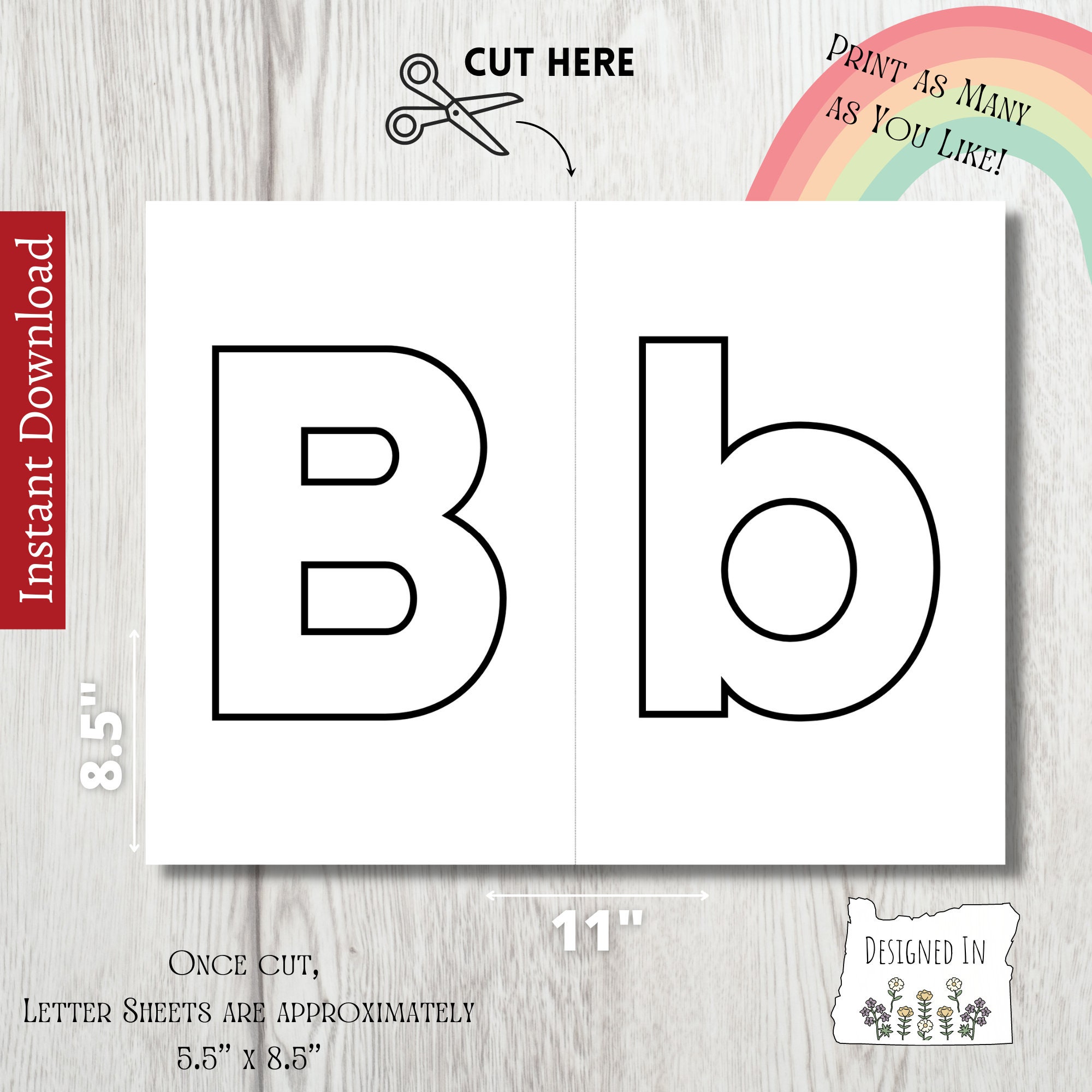 Printable Letters to Color | Upper and Lower-case Letters to Trace ...