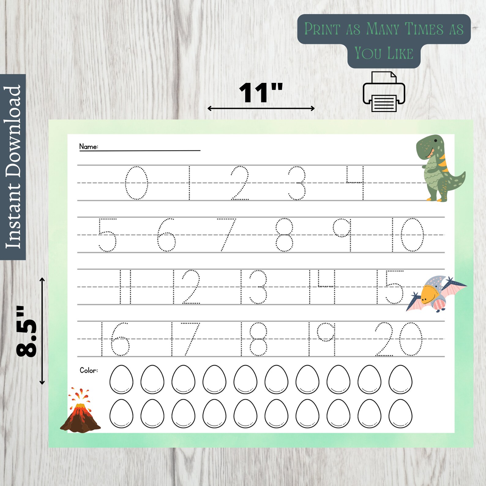 Alphabet and Number Tracing Worksheet Printable | Kindergarten ABC ...