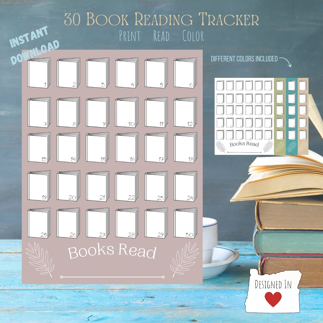Printable Reading Tracker for Adults and Children | Cute Numbered Book ...