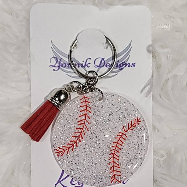 Baseball Keychain - Etsy