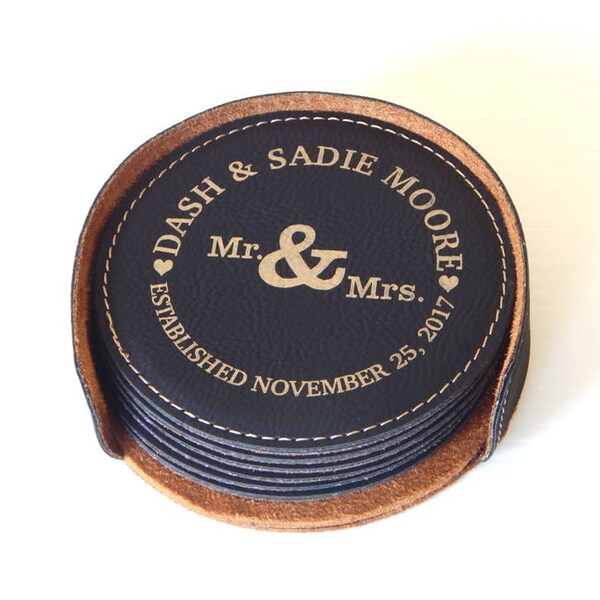 Leather Coaster - Etsy