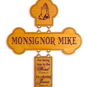Custom Monsignor Gift: Personalized Catholic Priest Wood Cross, GDPA02 ...