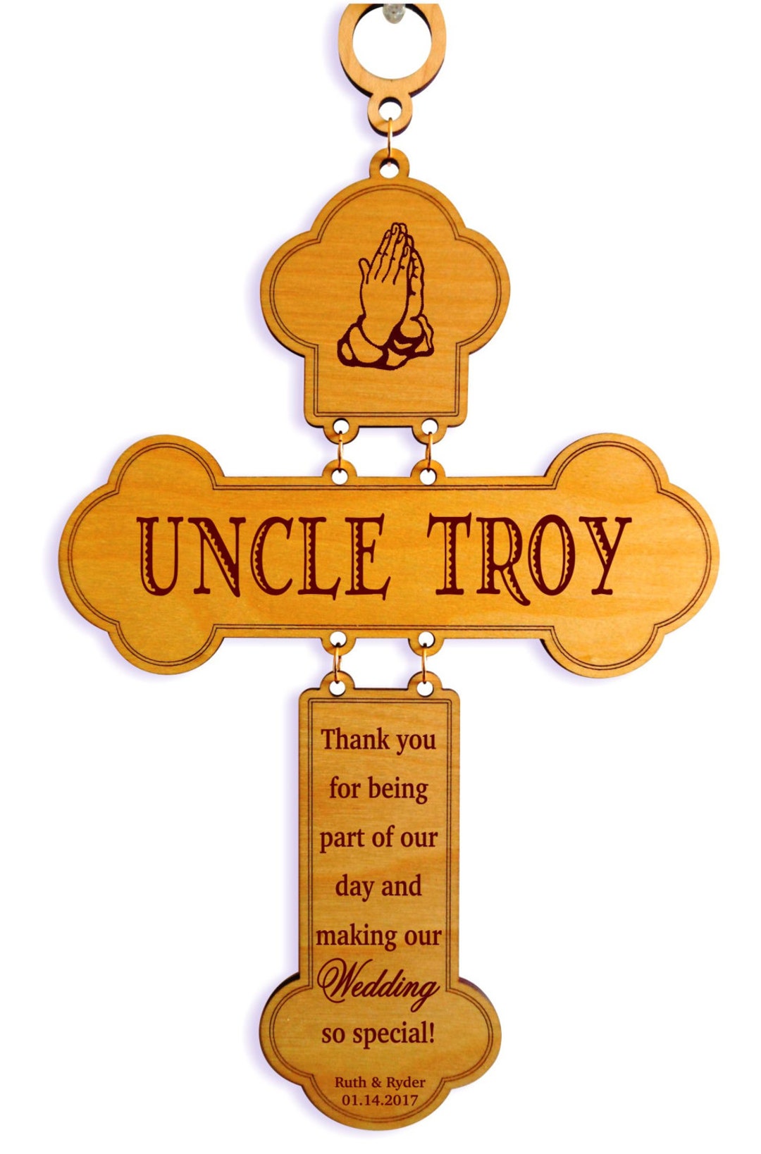 Personalized Uncle Wood Cross: Custom Thank You Gift, DWO012 - Etsy