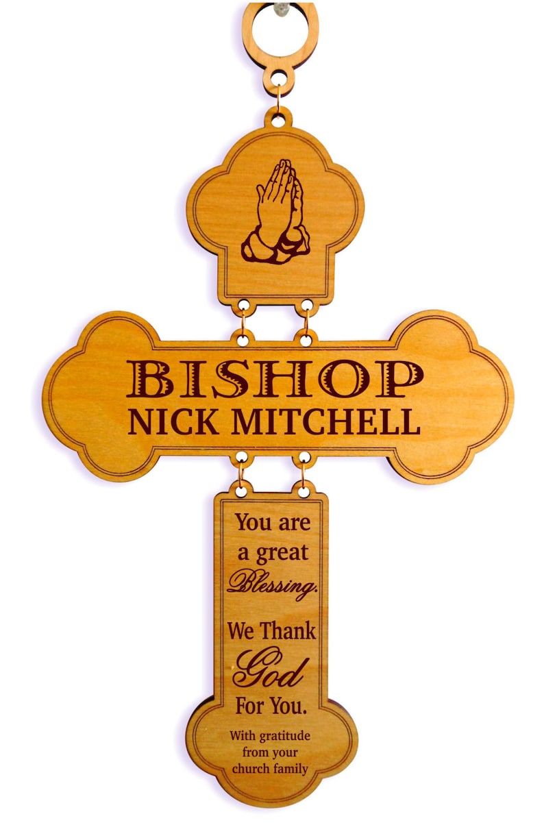 Engraved Bishop Present: Custom Pastor Wood Cross, GDPA04 - Etsy