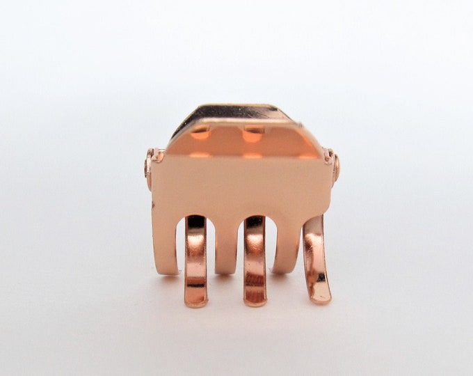 Small Mini Shiny Rose Gold Tone Metal Hair Claw Clip - Etsy