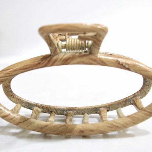 Faux Bamboo Wood Medium/small Metal Slim Hair Claw Clip for - Etsy