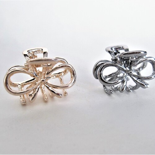 Tiny Mini Silver Tone Metal Hair Claw Clip - Etsy