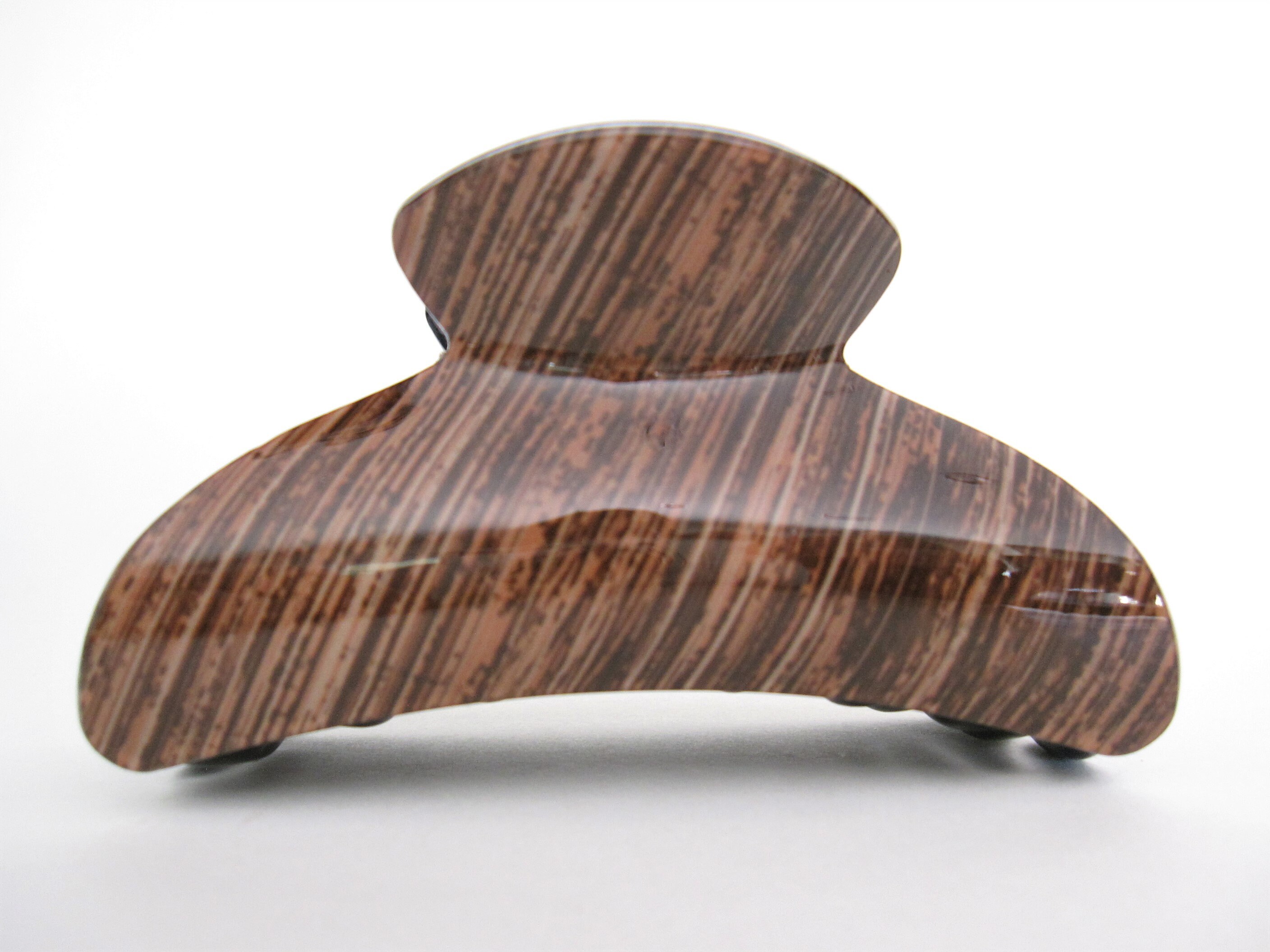 Glossy Brown Hair Claw Clip With Wood Grain Effect for Thick - Etsy