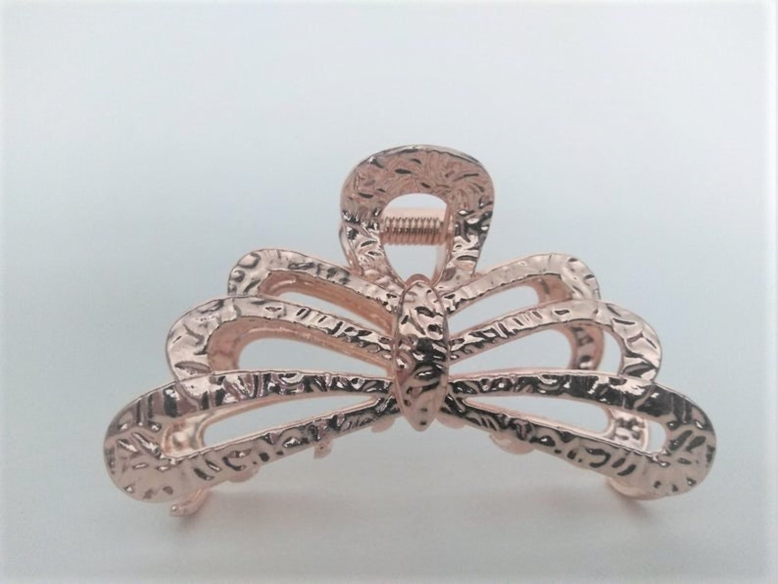 Gold Art Deco Textured Metal Bow Hair Claw Clip Jaw Clip - Etsy