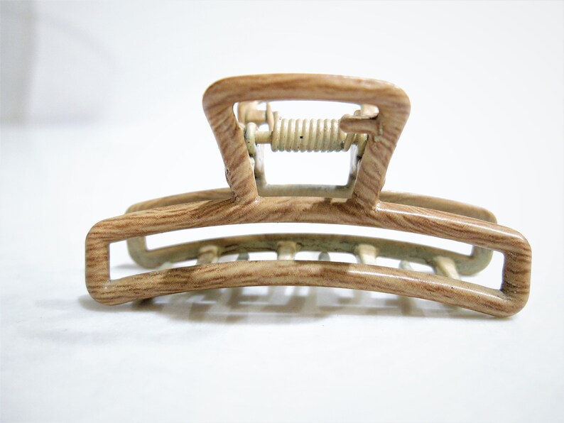 Faux Bamboo Wood Medium/small Metal Slim Hair Claw Clip for - Etsy