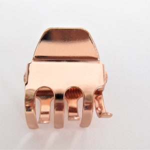 Small Mini Shiny Rose Gold Tone Metal Hair Claw Clip | Etsy