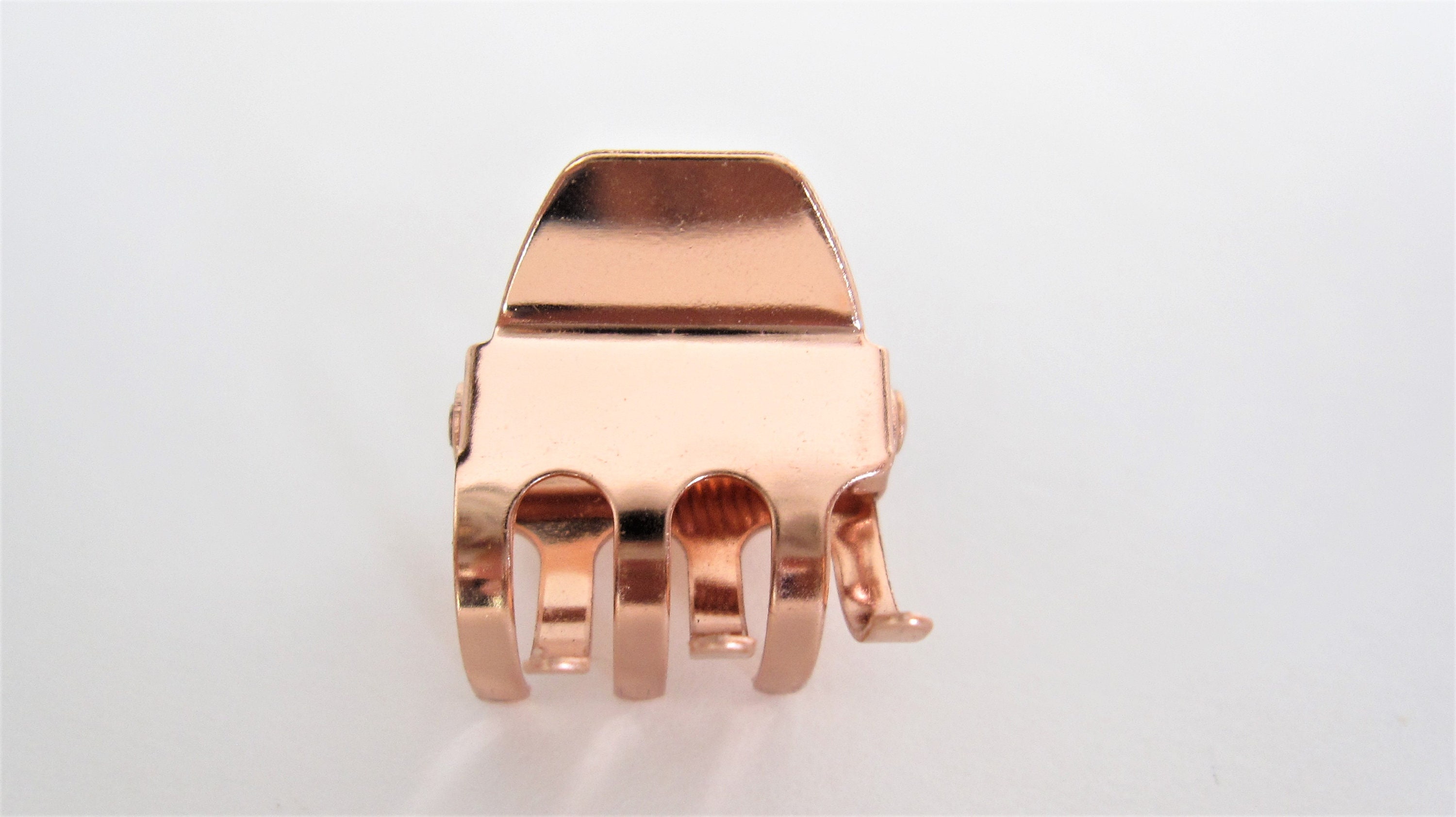 Small Mini Shiny Rose Gold Tone Metal Hair Claw Clip | Etsy