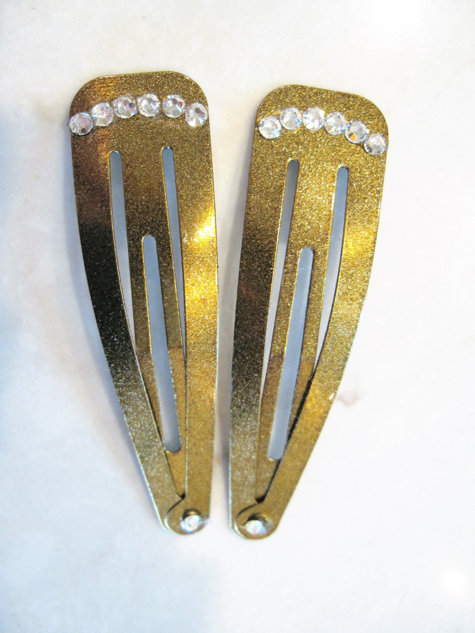 Gold Silver Copper or Black Snap Hair Clip Barrettes With - Etsy