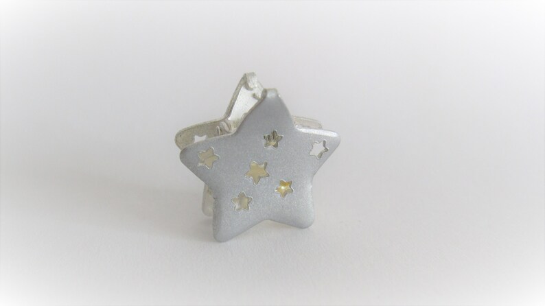 Metal Tiny Mini Small Matte Silver Star Hair Claw Clip - Etsy