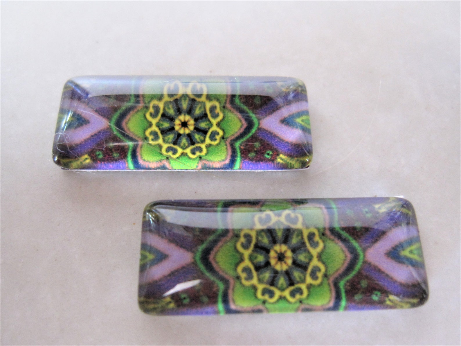 Set of Two Tiny Small Mosaic Tile Hair Clips Barrettes for - Etsy