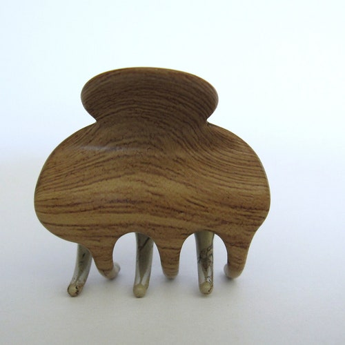 Faux Bamboo Wood Medium/small Metal Slim Hair Claw Clip for - Etsy