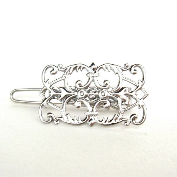Silver Barrette - Etsy