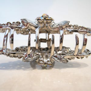Silver Metal Flower Crystal Hair Claw Clip Bridal Clip - Etsy