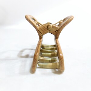 Faux Bamboo Wood Medium/small Metal Slim Hair Claw Clip for - Etsy
