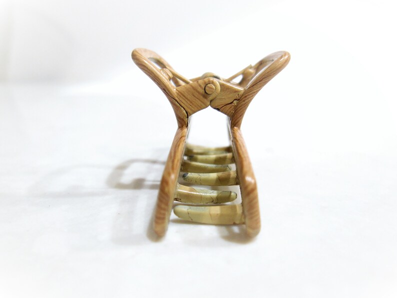 Faux Bamboo Wood Medium/small Metal Slim Hair Claw Clip for - Etsy