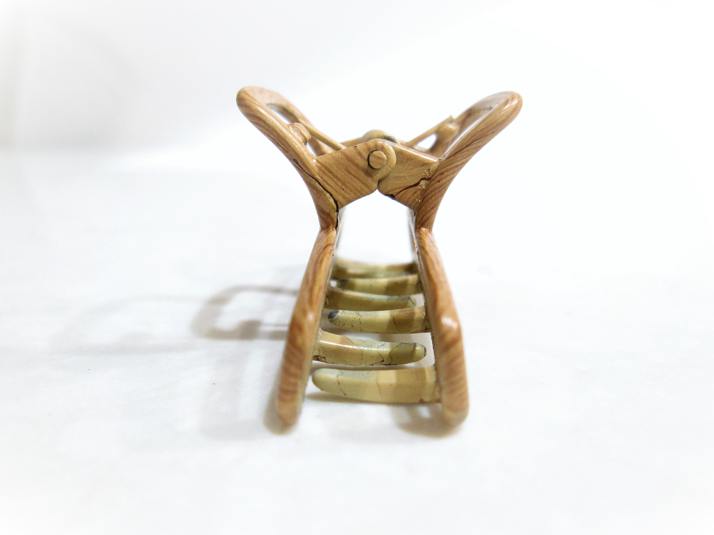Faux Bamboo Wood Medium/small Metal Slim Hair Claw Clip for - Etsy