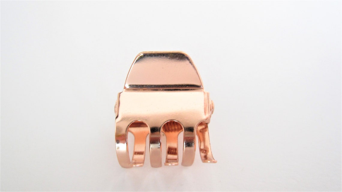 Small Mini Shiny Rose Gold Tone Metal Hair Claw Clip | Etsy