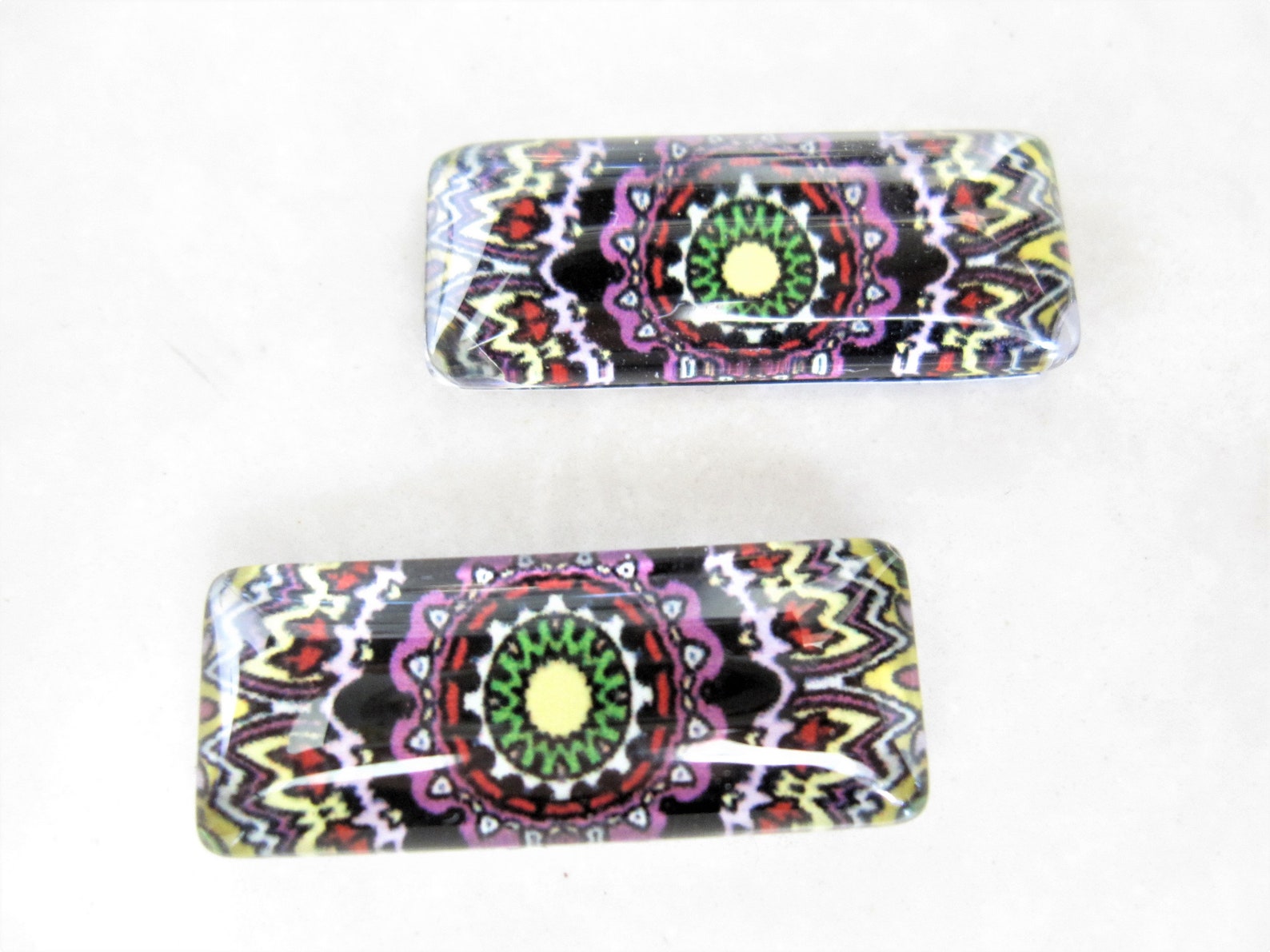 Set of Two Tiny Small Mosaic Tile Hair Clips Barrettes for - Etsy