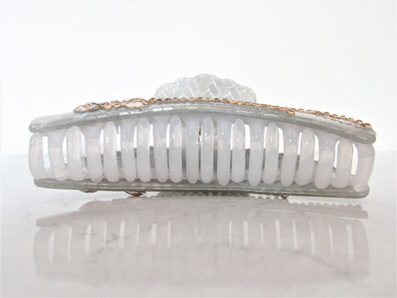 Large Long Hair Claw Clip Crystal Flowers and Glitter for - Etsy