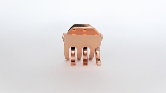 Small Mini Shiny Rose Gold Tone Metal Hair Claw Clip | Etsy