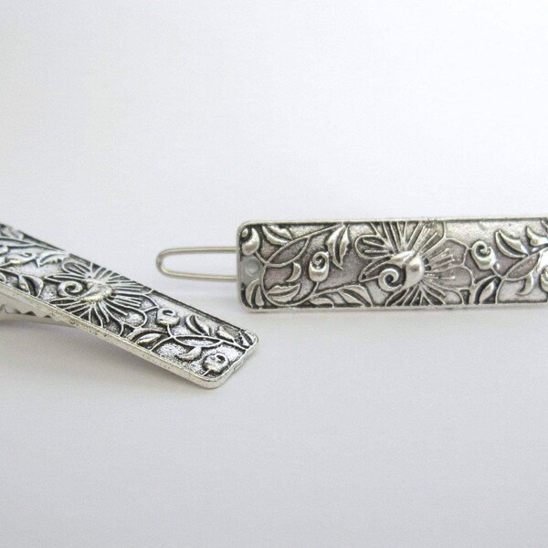 Silver Barrette - Etsy