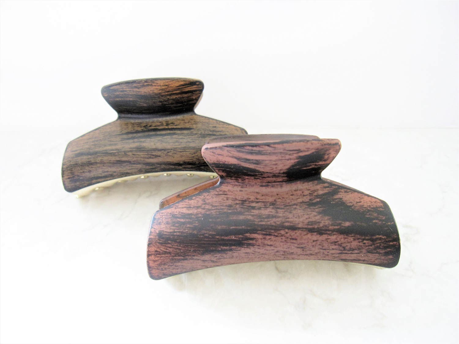 Wood Finish Hair Claw Clips Barrette - Etsy