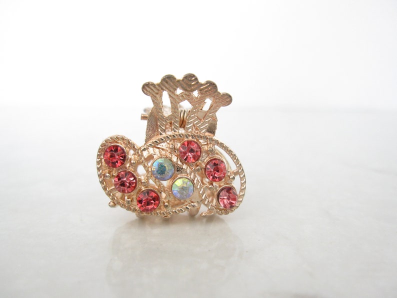 Small Mini Gold Metal Crystal Hair Claw Clip | Etsy