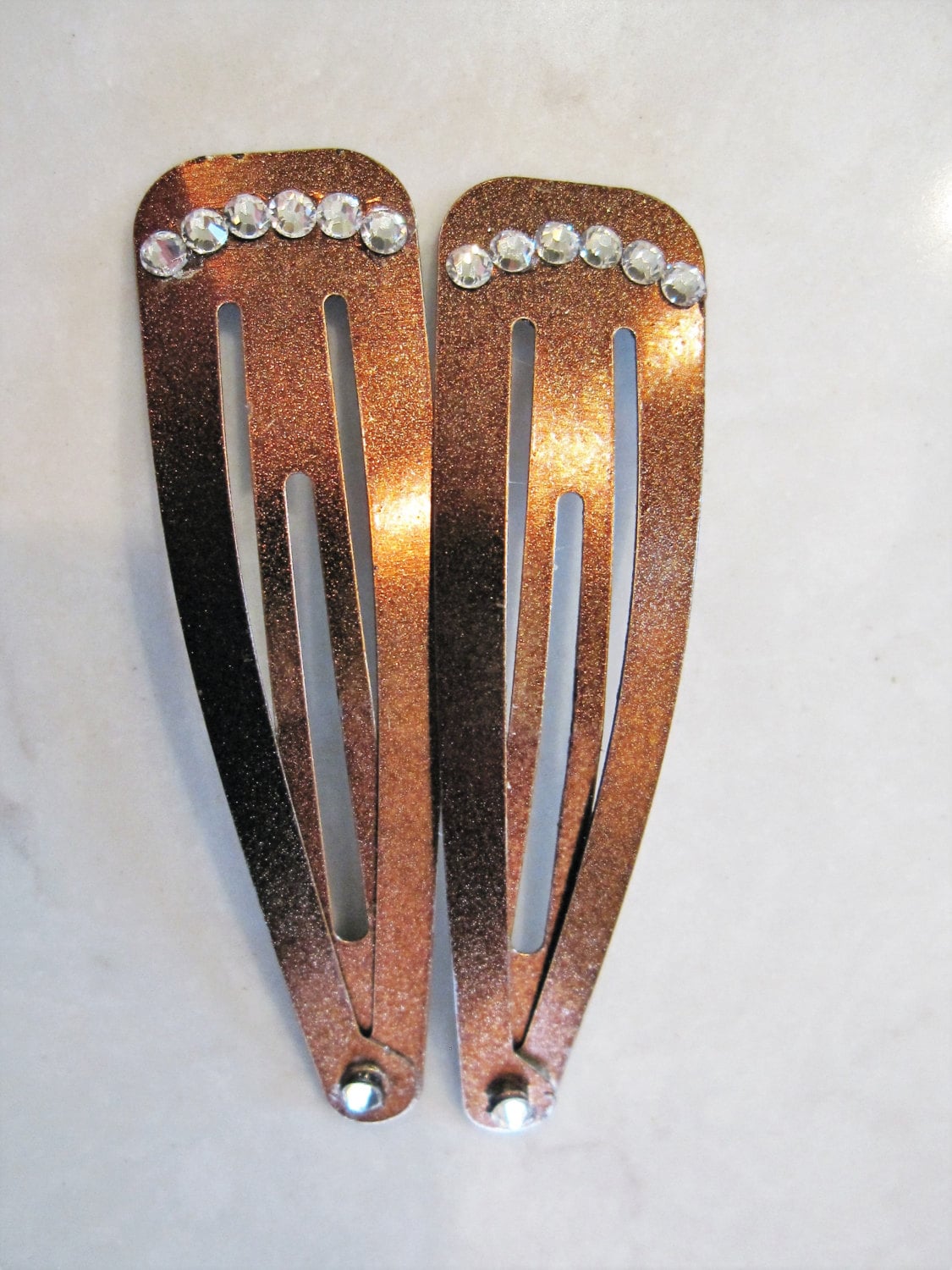 Gold Silver Copper or Black Snap Hair Clip Barrettes With - Etsy