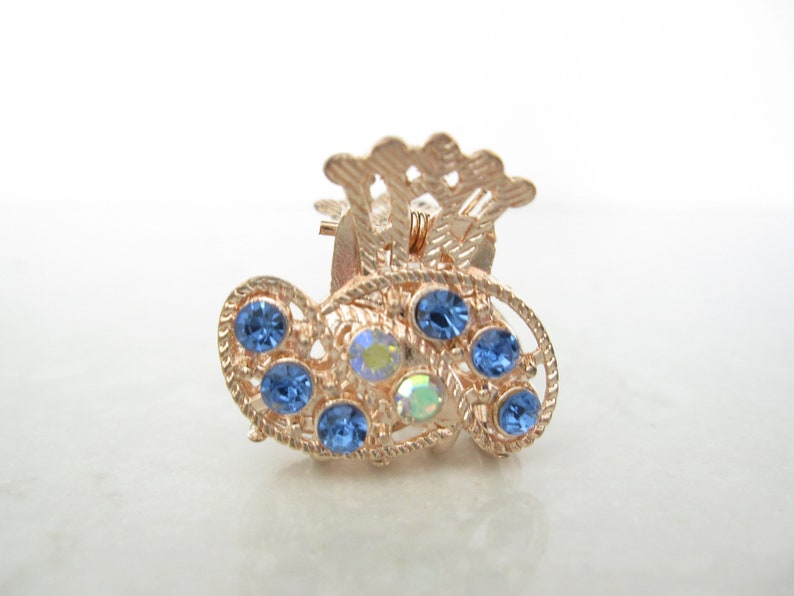 Small Mini Gold Metal Crystal Hair Claw Clip | Etsy