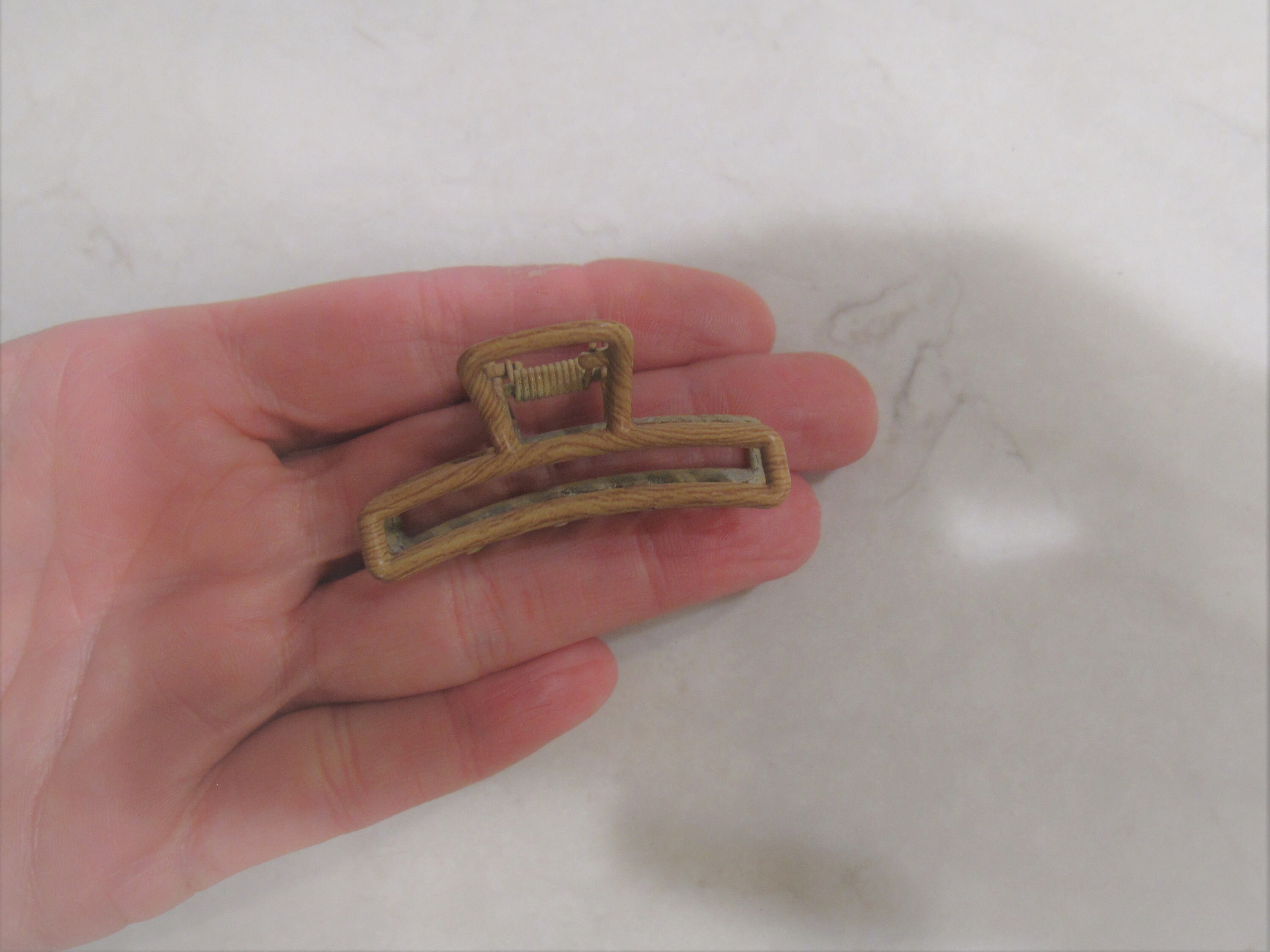 Faux Bamboo Wood Medium/small Metal Slim Hair Claw Clip for - Etsy