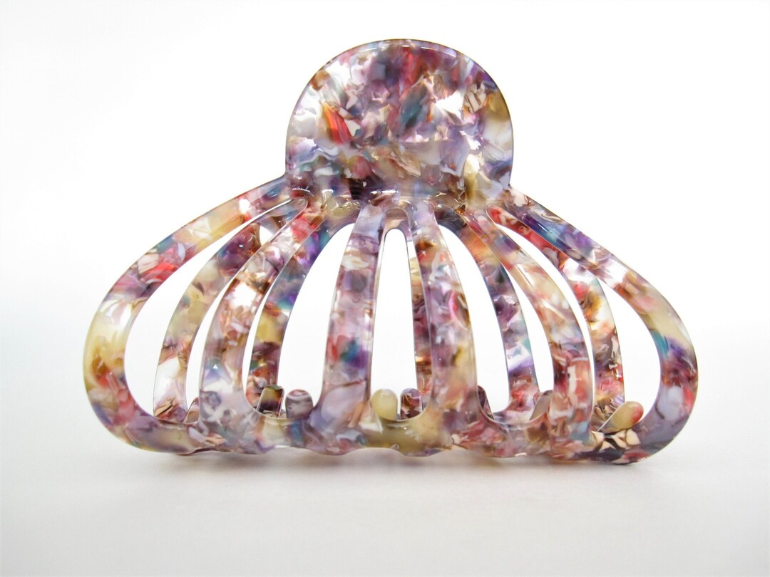 Large Rainbow of Colors Marbled Hair Claw Clip for Thick Hair - Etsy