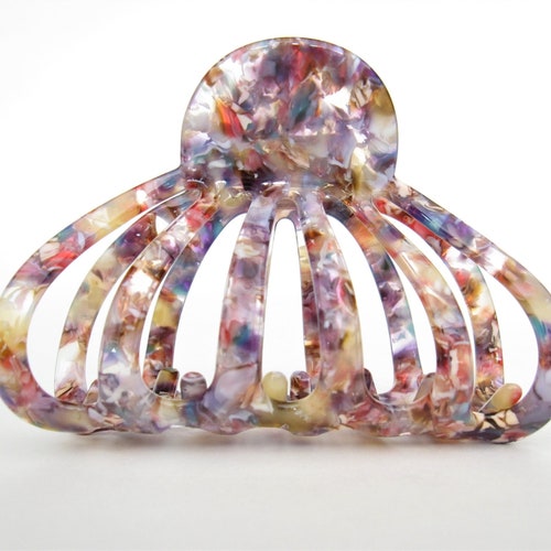 Large Rainbow of Colors Marbled Hair Claw Clip for Thick Hair - Etsy